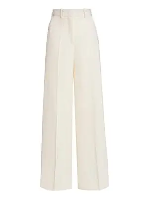JIL SANDER Pleated Wide-Leg Silk-Blend Pants