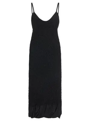 JIL SANDER Textured Cotton-blend Midi Dress - Black