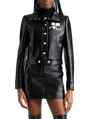 COURREGES Re-edition Vinyl Jacket - Black