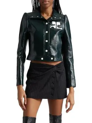COURREGES Re-edition Vinyl Jacket - Dark Green