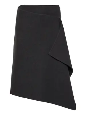 THE ROW Bartellina Draped Cashmere Midi Skirt - Black