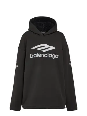 Balenciaga 3b Sports Icon Technical Hoodie - Black