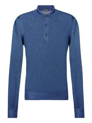 TOM FORD Cashmere And Silk Polo Sweater - Blue
