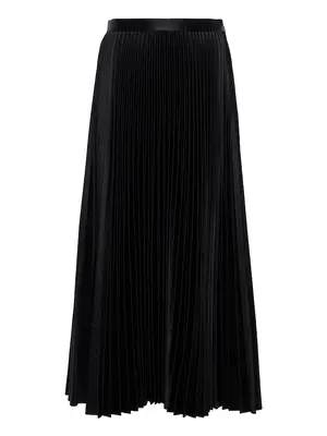 Alaïa Pleated Croc-effect Midi Skirt - Black