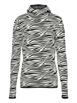 JETSET Zoey Zebra-print Jacquard Hoodie - Multicoloured