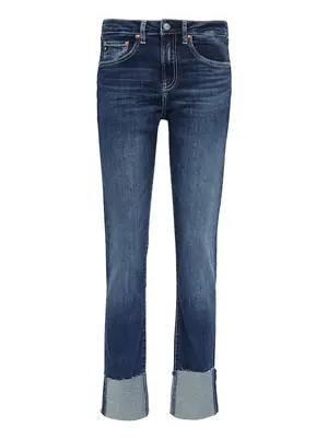 Ag Girlfriend Mid-rise Slim Jeans - Blue