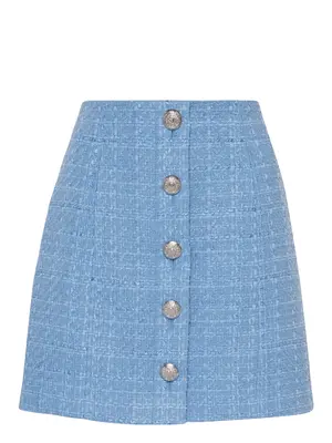 Veronica Beard Rubra Cotton-blend Tweed Skirt - Blue
