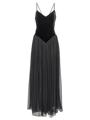 Chloé Velvet And Silk Maxi Dress - Black