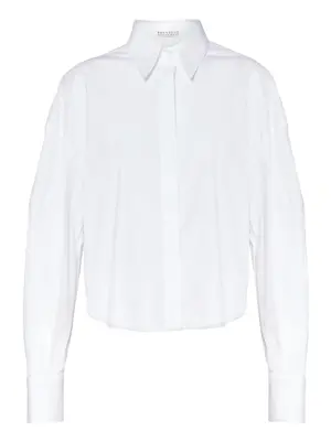 Brunello Cucinelli Cotton-blend Shirt - White