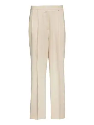 TOTEME Pleated Straight Trousers - Beige