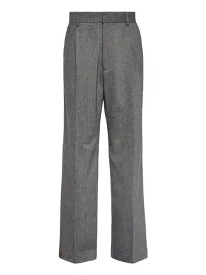 WINNIE N.Y.C Wool And Mohair Herringbone Pants - Grey