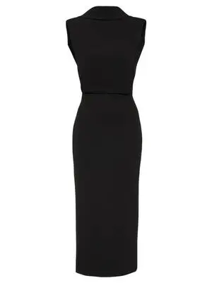 ROLAND MOURET Roland Mouret High Neck Cady Midi Dress