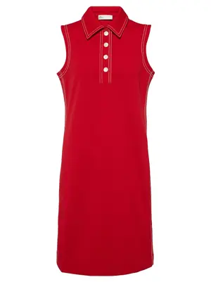 TORY BURCH Tory Sport Contrast Stitch Polo Minidress