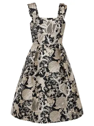 Carolina Herrera Floral Jacquard Midi Dress - Multicoloured