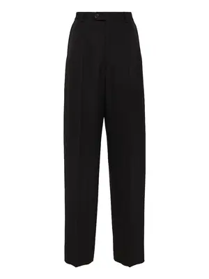 Balenciaga Mid-rise Wide-leg Wool Pants - Black