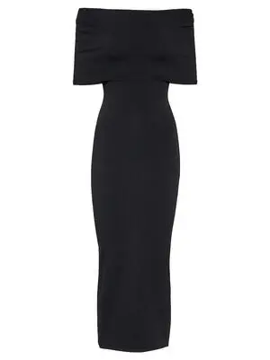 Wardrobe.NYC Off-the-shoulder Ribbed-knit Midi Dress - Black