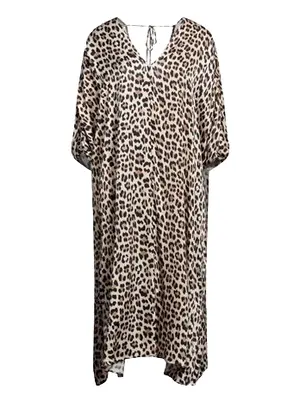 TWINSET Leopard-print Viscose Kaftan Top - Beige