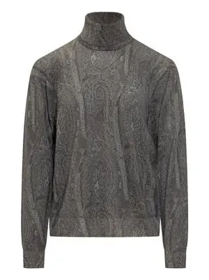 Etro Jacquard Turtleneck Sweater - Grey