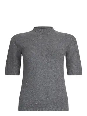 LIU JO Turtleneck Knit Top With Micro Sequins