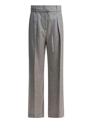Brunello Cucinelli Wide-leg Wool And Cashmere Pants - Grey