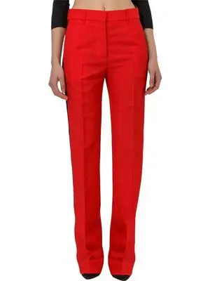 Calvin Klein Straight Leg Pants With Side Bands - Red