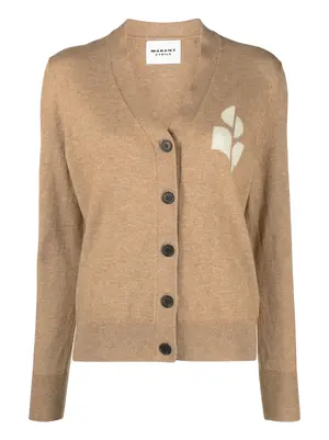 MARANT ETOILE Karin Intarsia-logo Cardigan - Brown