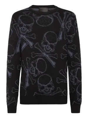 Philipp Plein Skull And Bones Jacquard Jumper - Black