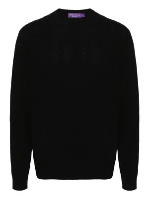 Ralph Lauren Purple Label Cable-knit Jumper - Black