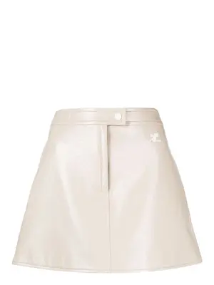 COURREGES Courrèges Logo-Appliqué Mini Skirt Neutrals