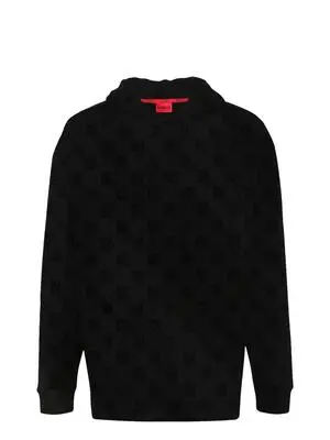 Hugo Logo-jacquard Long-sleeve Hoodie - Black