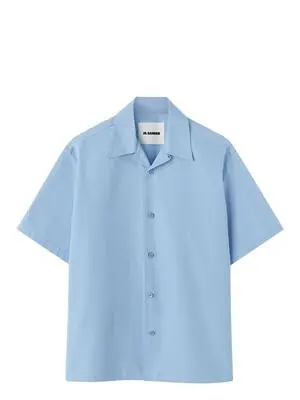 JIL SANDER Short-sleeve Cotton Shirt Blue