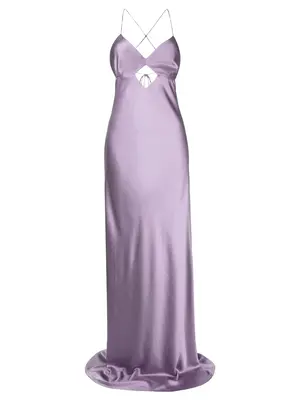 Michelle Mason Cut-out Silk Maxi Dress - Purple