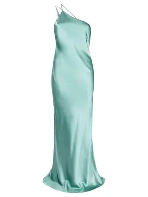 Michelle Mason One-shoulder Gown - Green