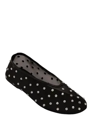 Khaite Marcy Crystal-embellished Ballerina Flats - Black