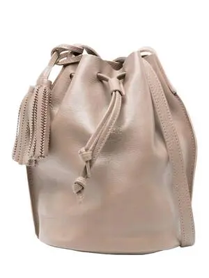 Il Bisonte Silvia Leather Bucket Bag - Neutrals