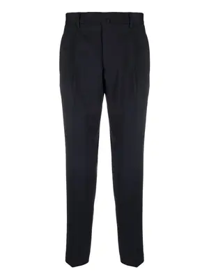 DELL'OGLIO Pleated Tapered Trousers - Blue