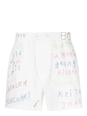 BODE Familial Hall Cotton Shorts - White