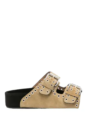 Isabel Marant Lennyo Eyelet-embellished Sandals - Neutrals