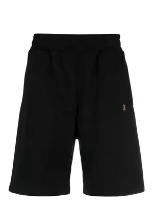 Palm Angels Monogram Appliqué Track Shorts - Black