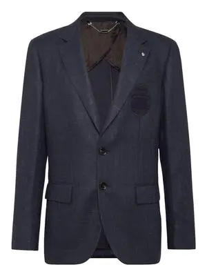 BILLIONAIRE Logo-patch Single-breasted Blazer - Blue
