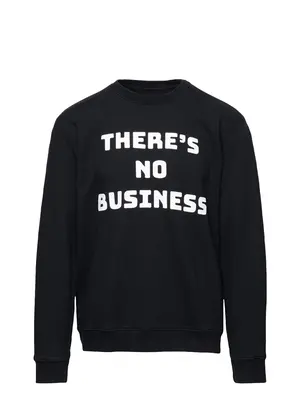 Aztech Mountain No Biz Slogan-print Sweatshirt - Black