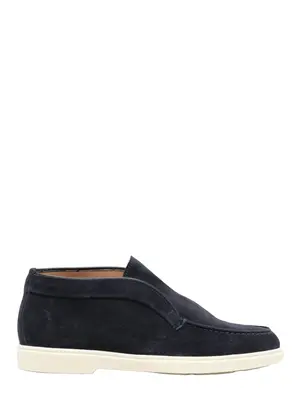 Santoni Suede Flat Loafers - Blue