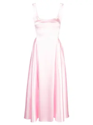 ATU BODY COUTURE Square-neck Satin Maxi Dress - Pink