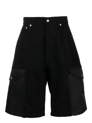 Alexander McQueen Hybrid Denim Cargo Shorts - Black