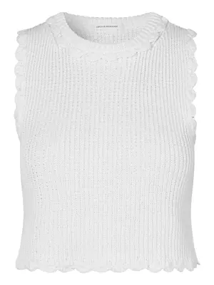 Cecilie Bahnsen Vimona Ribbed-knit Top - White