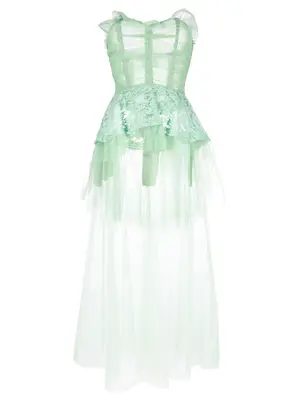 MAISON MARGIELA Tulle Corset Dress - Green