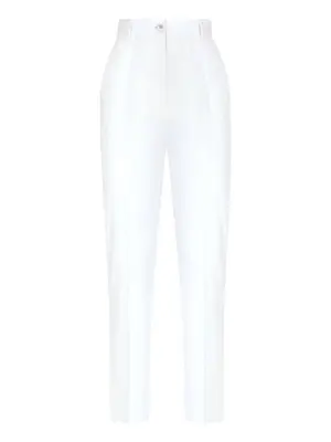 Dolce & Gabbana High-waisted Gabardine Trousers - White