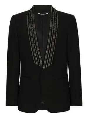 Dolce & Gabbana Sequin-embellished Single-breasted Blazer - Black