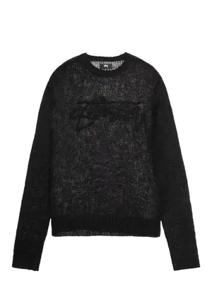 StÜssy Loose Knit Logo Sweater - Black