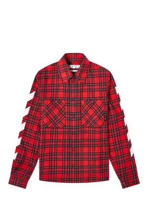 Off-White Diag Flannel Shirt 'samba - White